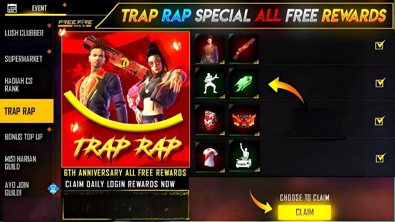 ff max 💎 free rewards | free fire new events | trap bundle free rewards free fire | store gaming ...