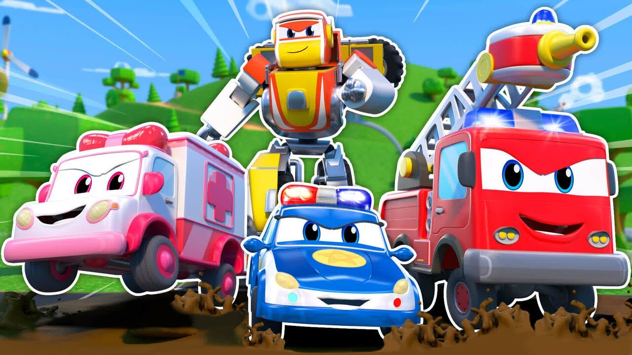 MUD emergency! The cars are stuck! Help, Rescue Team!🚨 Robot Car Rescue ...