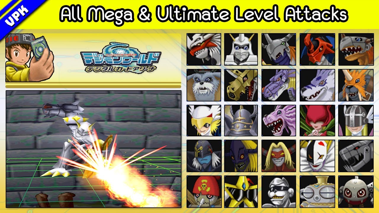 Digimon Digital Card Battle [PS1] - All Mega & Ultimate Level Attacks ...