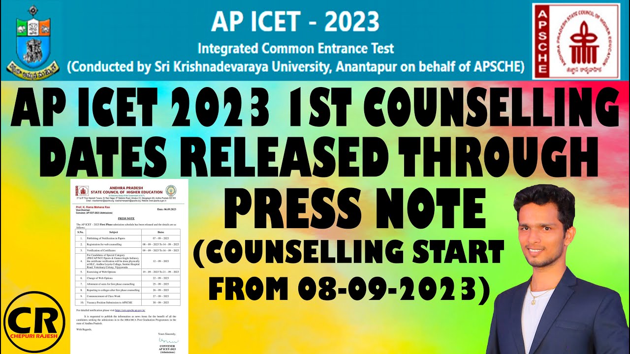 #AP_ICET_2023_COUNSELLING 1ST COUNSELLING IMPORTANT DATES | 1ST ...