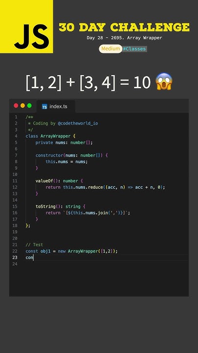 Day 28 2695 Array Wrapper Youtube