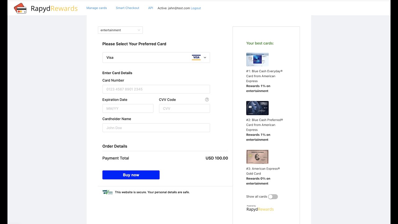 RapydRewards - A prototype card recommendation embed powered by Rapyd ...