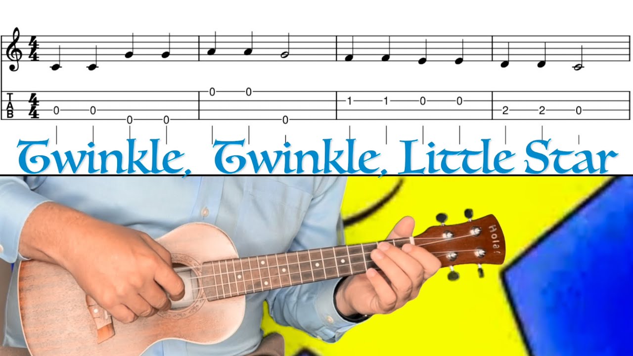 Twinkle, Twinkle, Little Star | EASY Ukulele Tutorial Play Along| SHEET ...