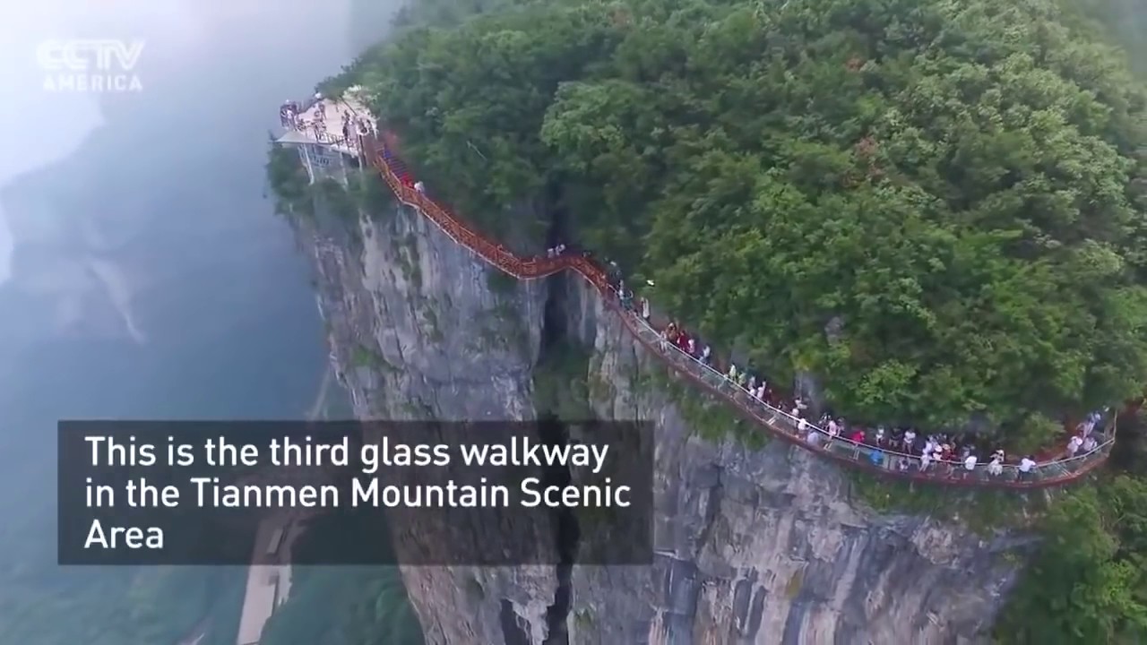 A New Glass Walkway Called The Coiled Dragon Cliff Skywalk - YouTube