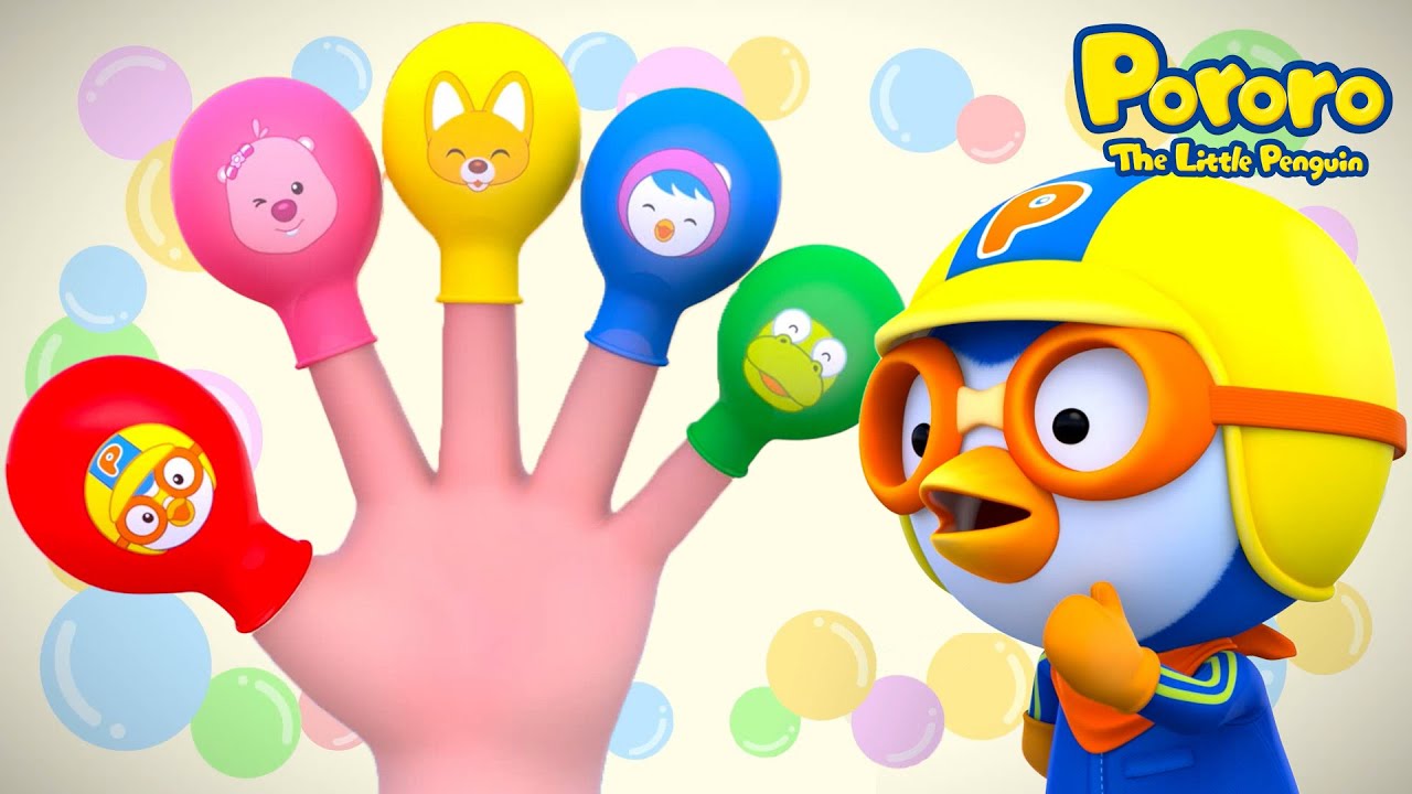 Pororo Color Finger Family | Color Balloon Song🎈 | 3D Color Song for ...