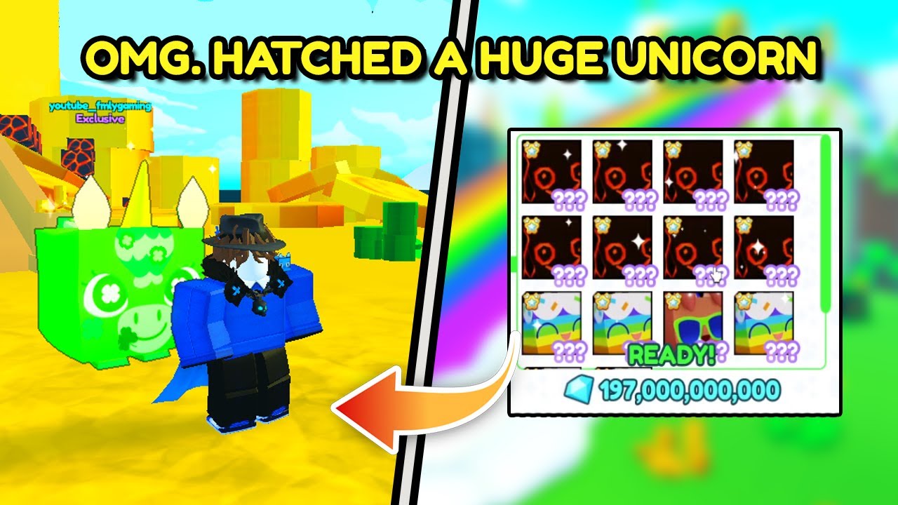 OMG. I HATCHED RB HUGE CLOVER UNICORN AND TRY TO TRADE IT - Pet ...