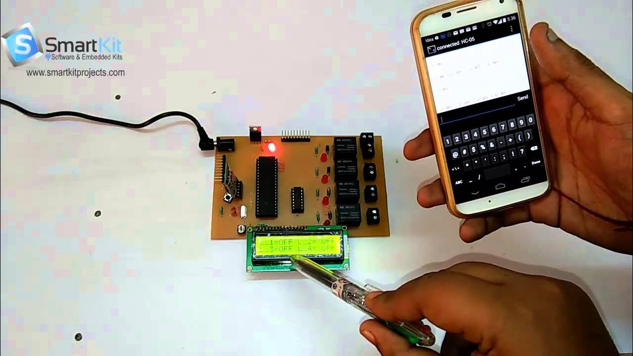 Android Based Home Automation System using 8051 Based Microcontroller - YouTube
