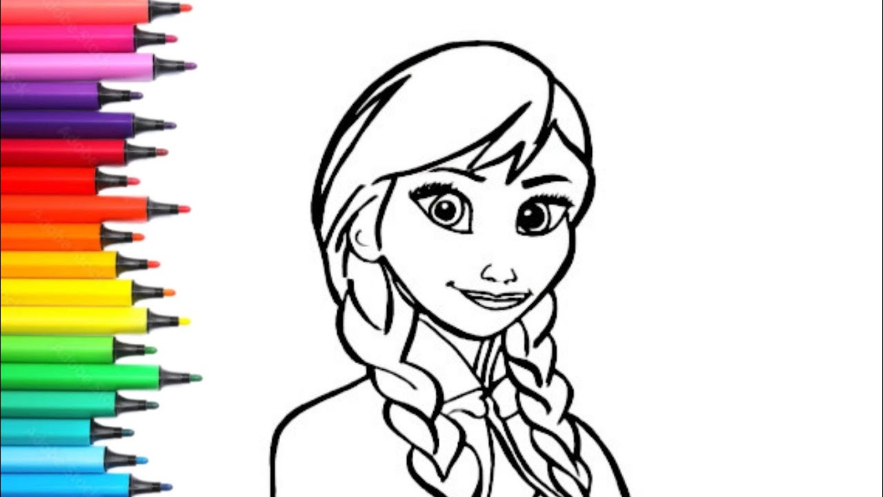 Princess Anna from Frozen | Princess Anna Drawing and coloring for kids ...
