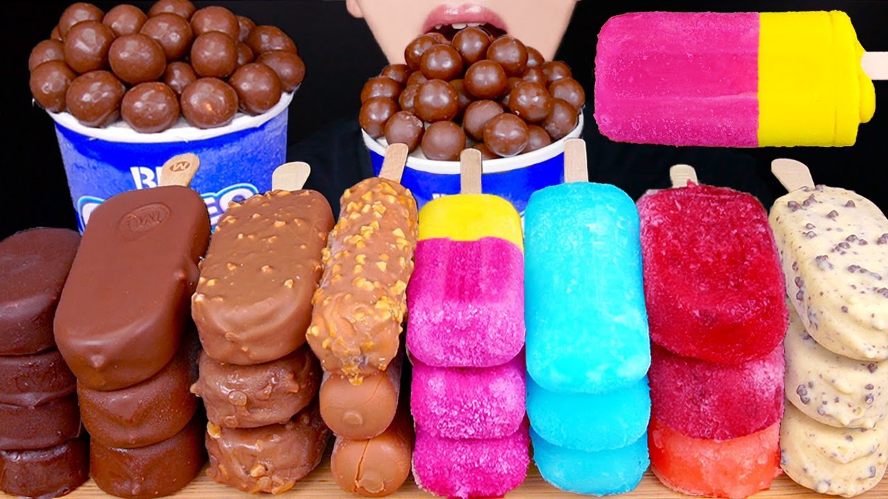 Asmr Maltesers Magnum Oreo Chocolate Ice Cream Nutella Twix Mandm Dessert