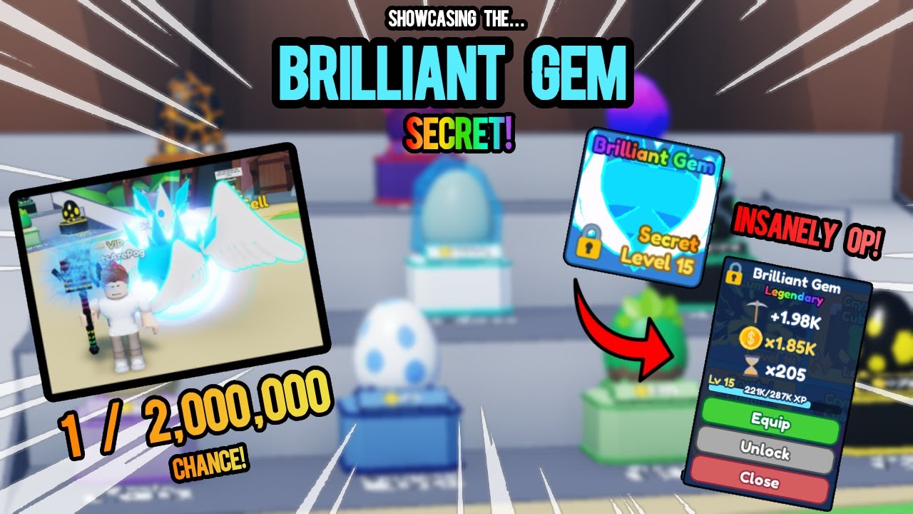 Showcasing A Super Rare SECRET Brilliant Gem! (0.00005%) (Mining ...