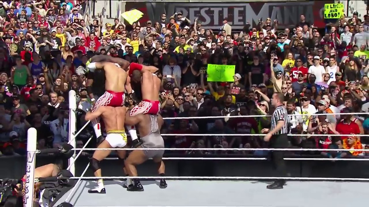 Fatal 4 Way WWE Tag Team Championship Match WrestleMania 31 Kickoff 1 ...