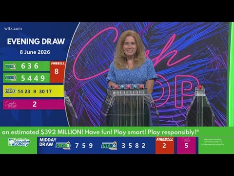 SC evening winning lottery numbers for June 8, 2026