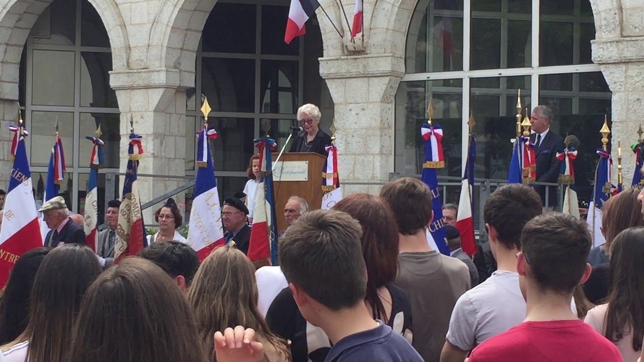 L'émouvant discours de Francine Christophe à La Rochefoucauld - YouTube