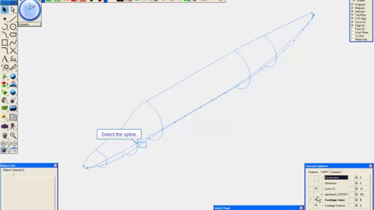 Control Curves for Fuselage Surfaces Tutorial - #6 Fuselage Creation ...