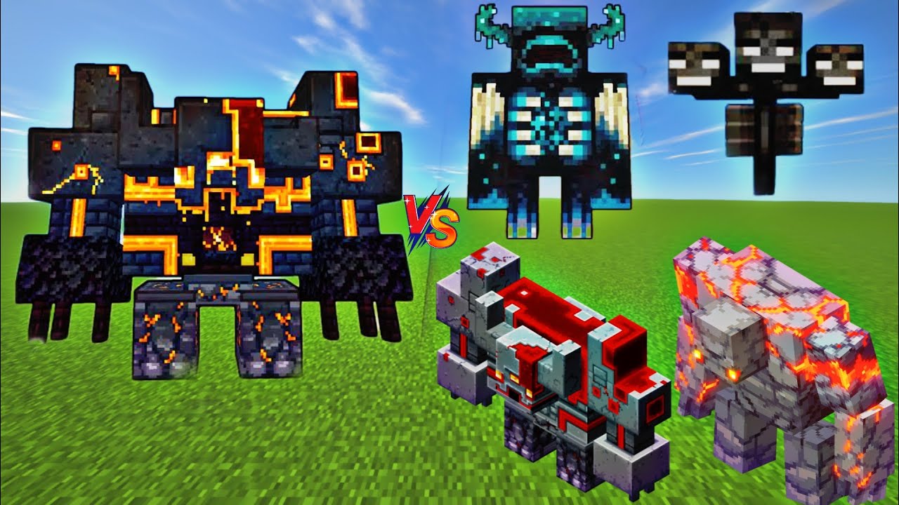 Netherite Monstrosity Vs Minecraft Bosses - Warden & Wither & Redstone ...