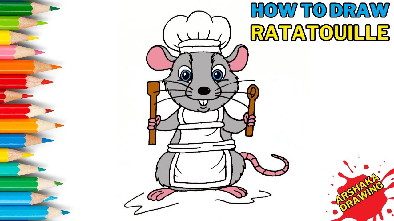 How to Draw Ratatouille Easy | Cartoon Character Drawing Tutorial for ...