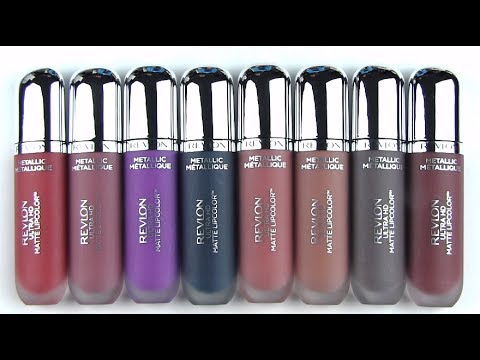 Revlon Ultra HD Matte Metallic Lipcolors: Live Swatches & Review - YouTube