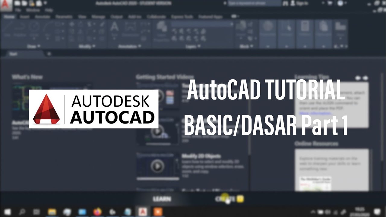 Tutorial AutoCAD 2020 - Dasar-dasar gambar part 1 - YouTube