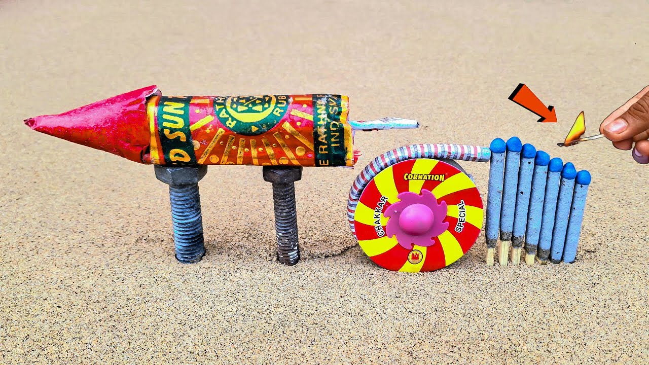 Diwali Chakri And Rocket Vs Matchstick Chain Reaction Dominos 😱| Will ...