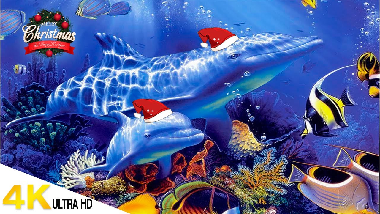 Relaxing Christmas Music 🎄 Merry Christmas With Beautiful Sea Creatures ...