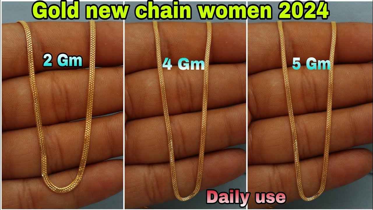 New gold chain design 2024 || Tanishq 2024 gold chain designs with ...