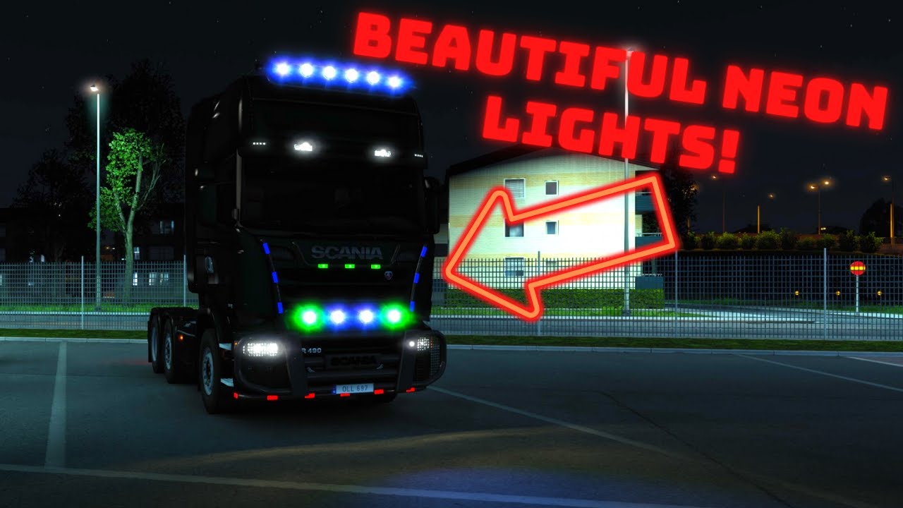 ETS2 MODS | COLORFUL NEONLIGHTS PACK FOR ALL TRUCKS | 1.43 - YouTube