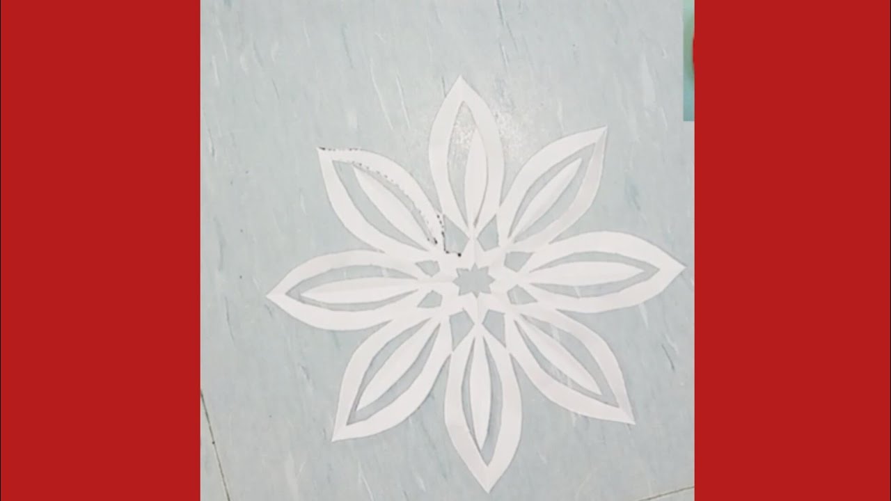 Paper Cutting-How to make Easy & Simple paper cutting Flower Design ...