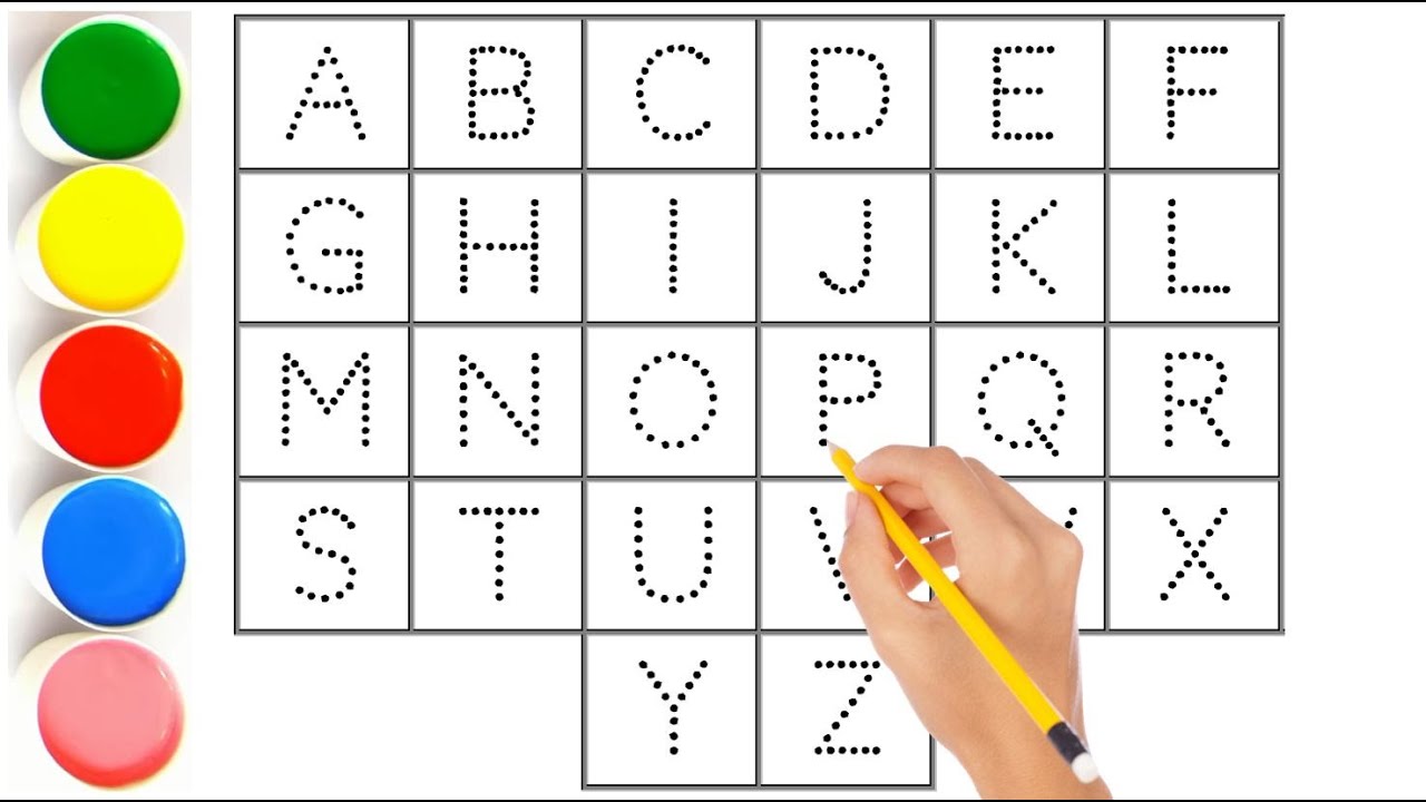 Alphabet A to Z Collection For Writing Along Dotted Line For Toddlers ...