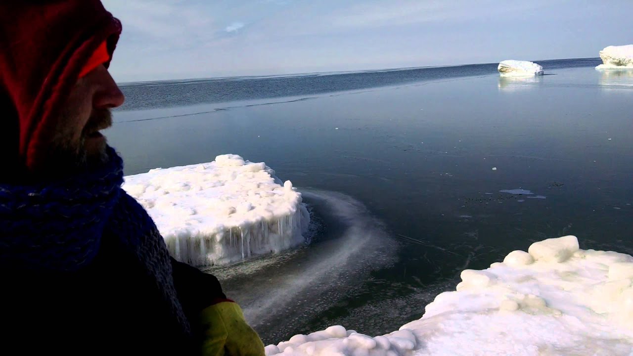 Lake Michigan singing ice p 1 - YouTube