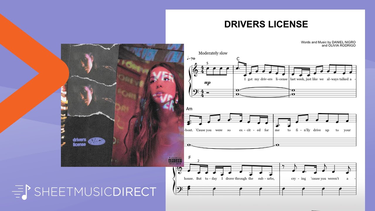drivers license Sheet Music - Olivia Rodrigo - Easy Piano - YouTube