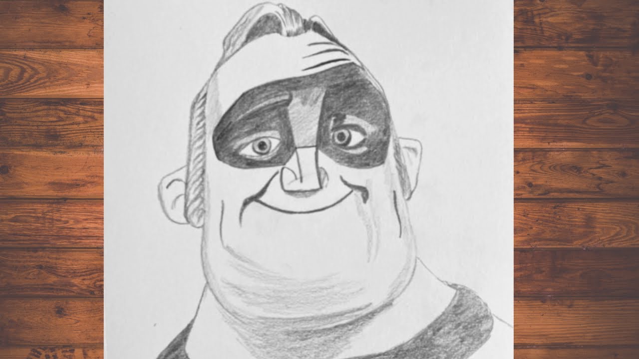How to Draw Mr. Incredible from The Incredibles | Step-by-Step Tutorial ...