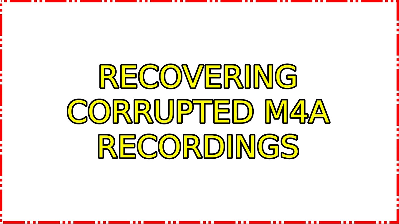 Ubuntu: Recovering corrupted m4a recordings - YouTube