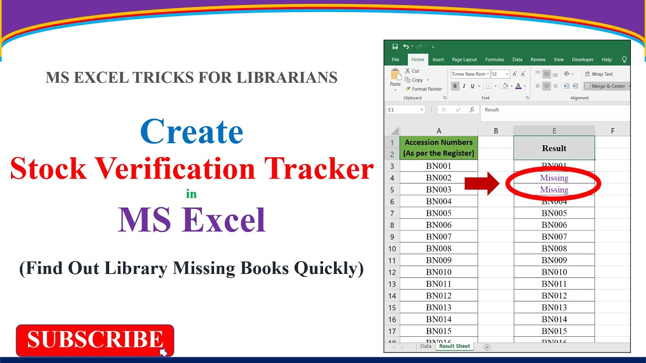 Create A Stock Verification Tracker In MS Excel Find Out The Library Missing Books Quickly Create A Stock Verification Tracker In MS Excel Find Out The Library Missing Books Quickly