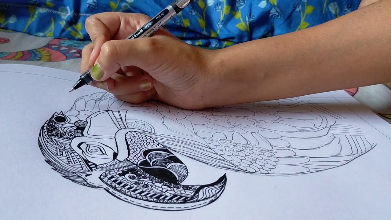Draw Like Pro By Using Only A Pen Youtube