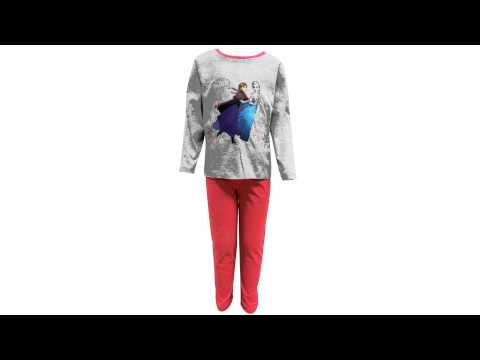 Wholesale Disney Frozen Girls Pyjamas Ice Skating Print Grey/Cerise 4-10 Years