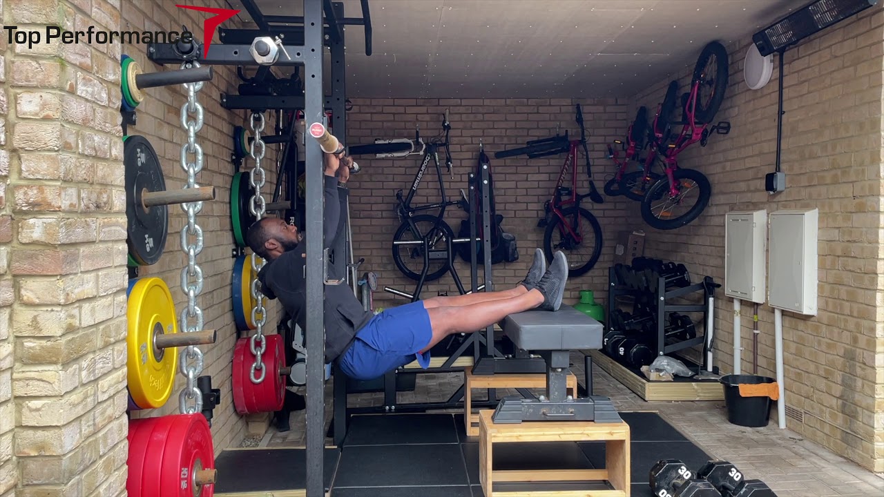 Barbell Feet Elevated Modified Pull Up - YouTube