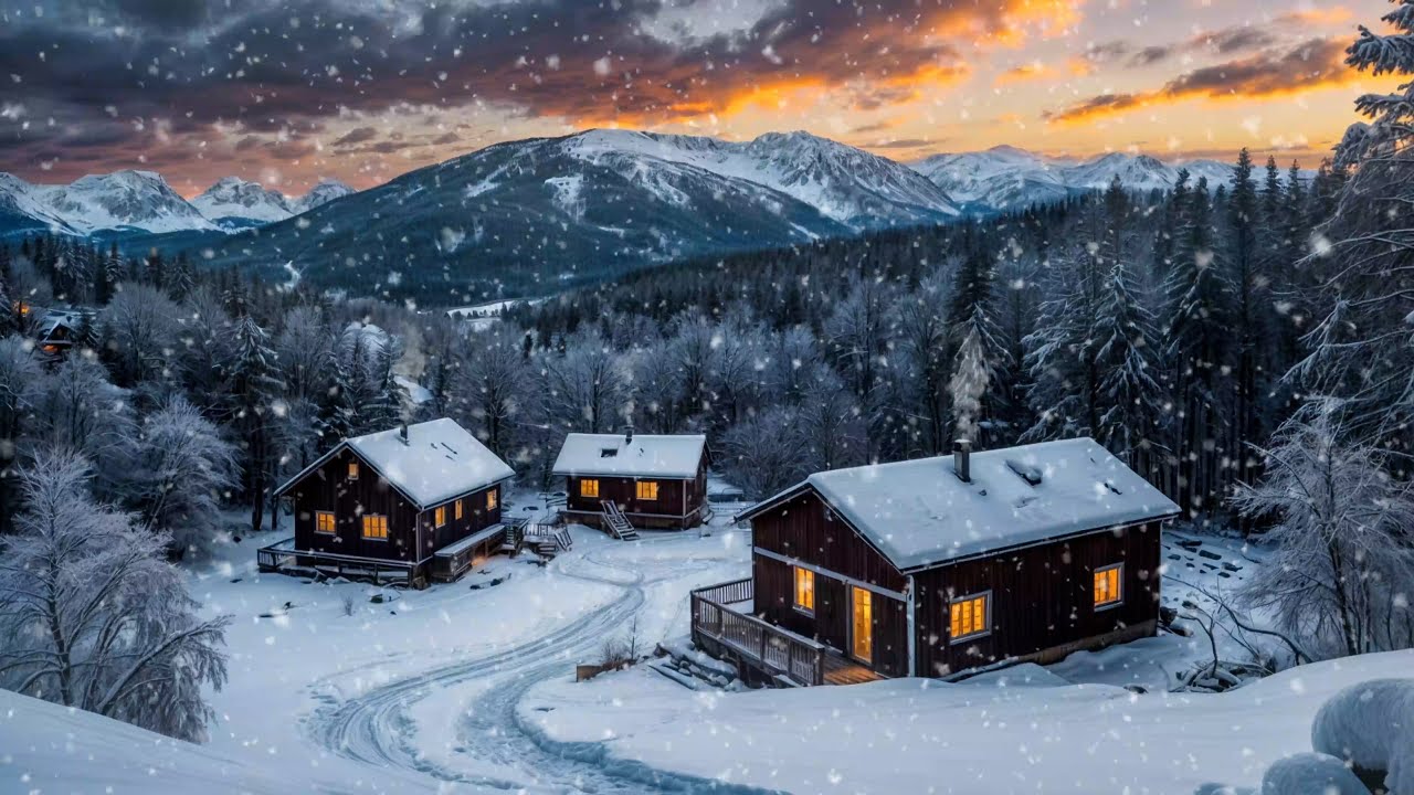 Relaxing Snowfall & Piano Music for Deep Calm | 4K Winter Serenity (1 ...