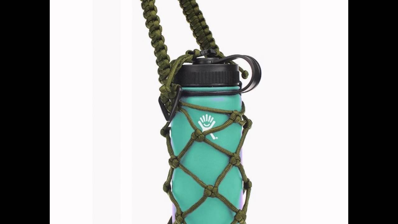 Hydro Flask 40oz Carrier, Flaskars Paracord Net Holder - YouTube