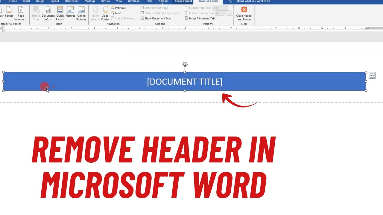 How To Remove Header In Microsoft Word - YouTube