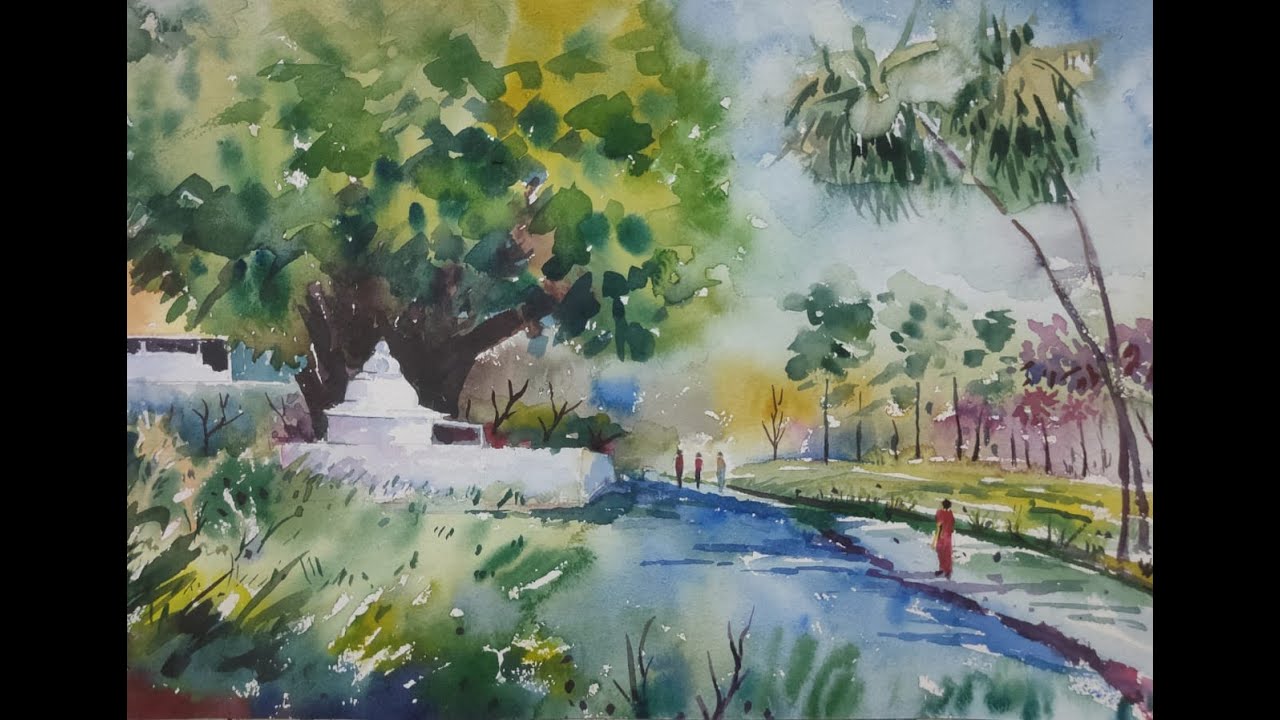 WATERCOLOUR LANDSCAPE| VITTHAL GHODE SIR - YouTube