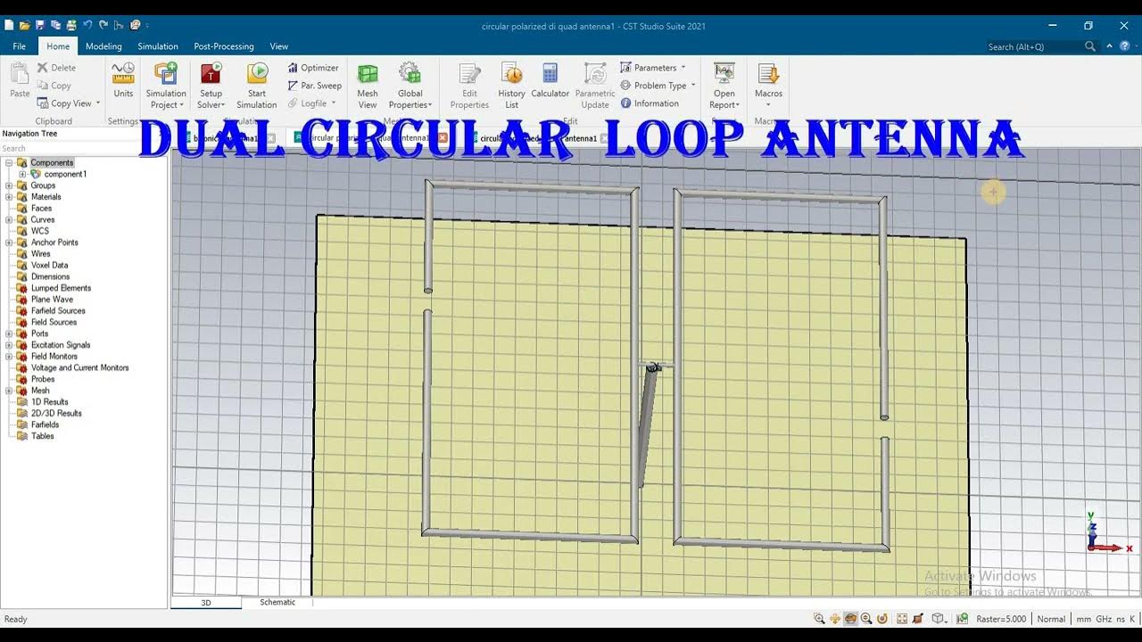 dual polarized Loop antenna Rectangular loop Square loop antenna using CST - YouTube