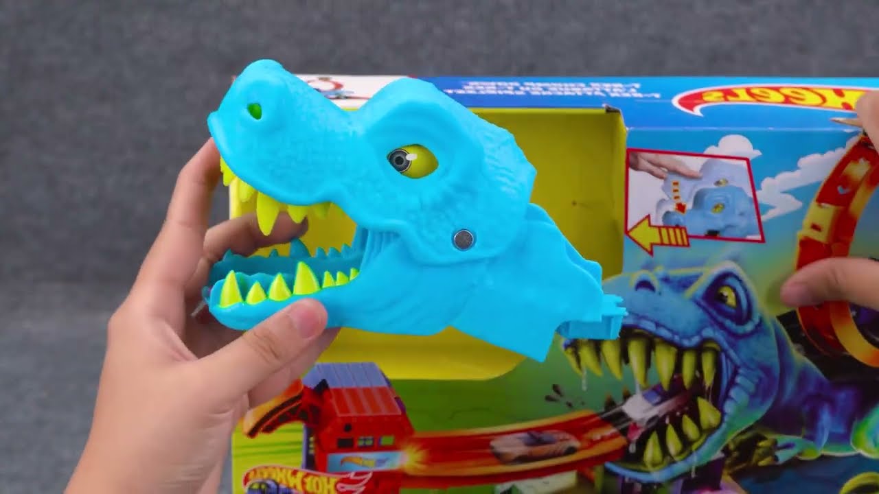 Hot Wheels Collection Unboxing Toy Review ASMR 🔥 Hot Wheels City T-Rex Chomp Down - YouTube