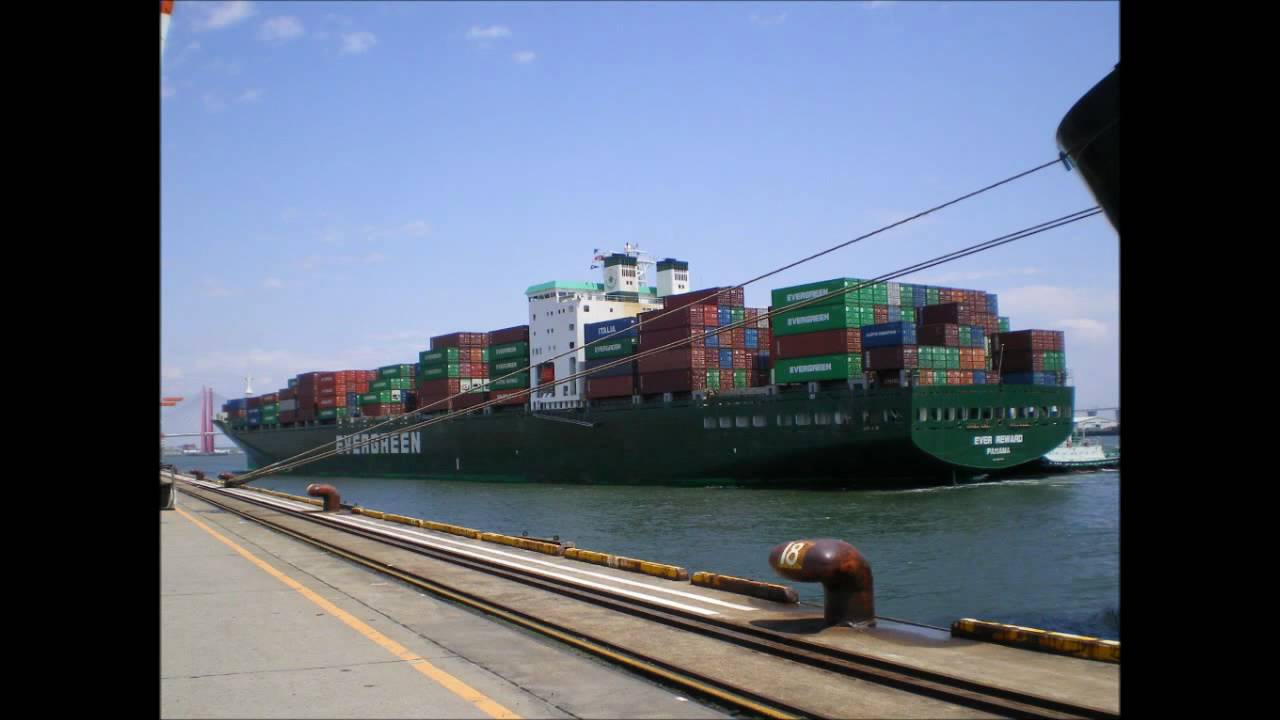 CONTAINER SHIP M/V "EVER REWARD" EVERGREEN LINE - YouTube
