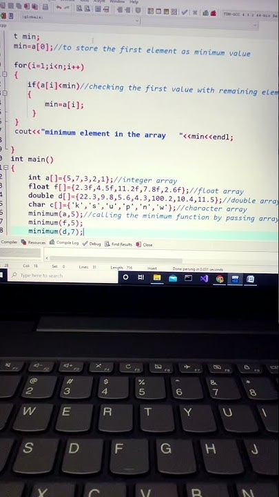 Function template for finding the minimum value from an array - YouTube