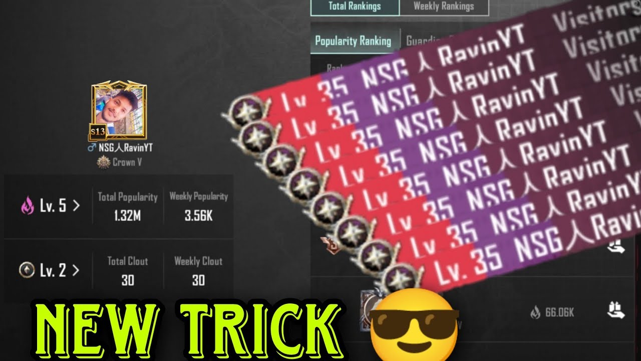 New bgmi popularity level clout level | contribution ranking | recent ...