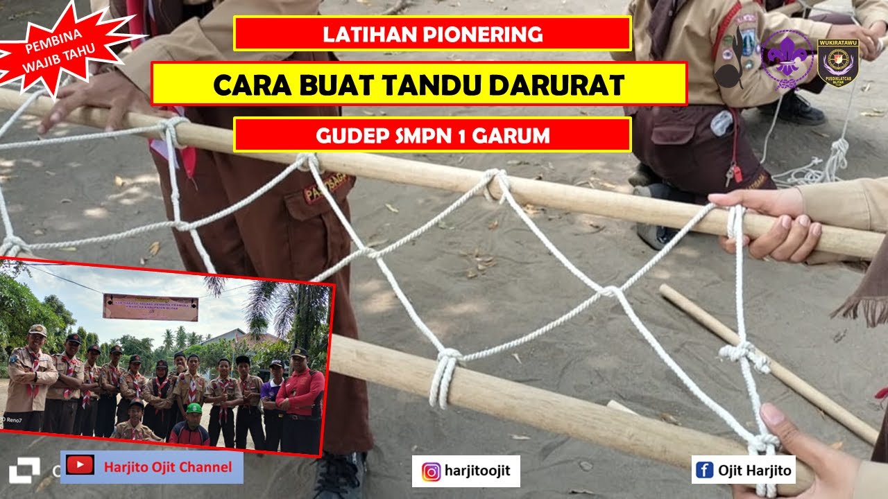 PRAKTEK PIONERING CARA BUAT TANDU DARURAT - YouTube