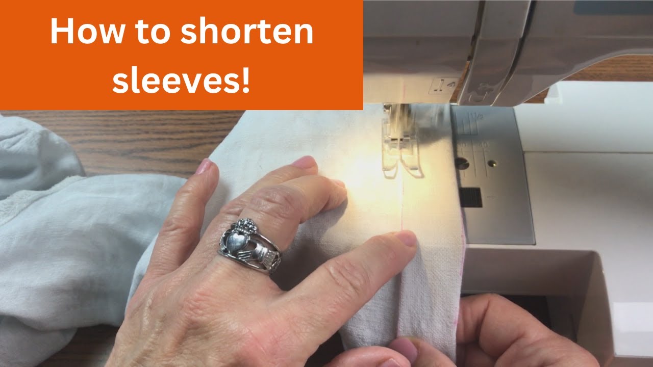 How to shorten the sleeves on a woman's top - YouTube