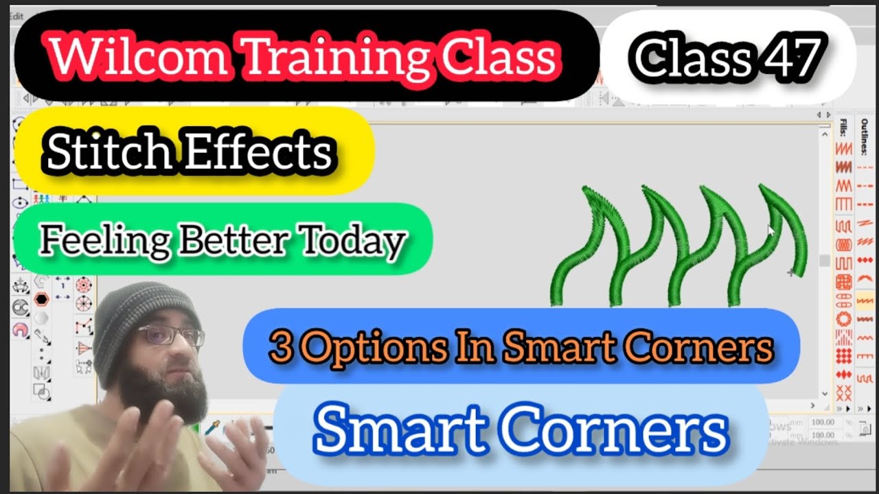 Wilcom Training Class || Stitch Effects || Smart Corners || Class 47 ...