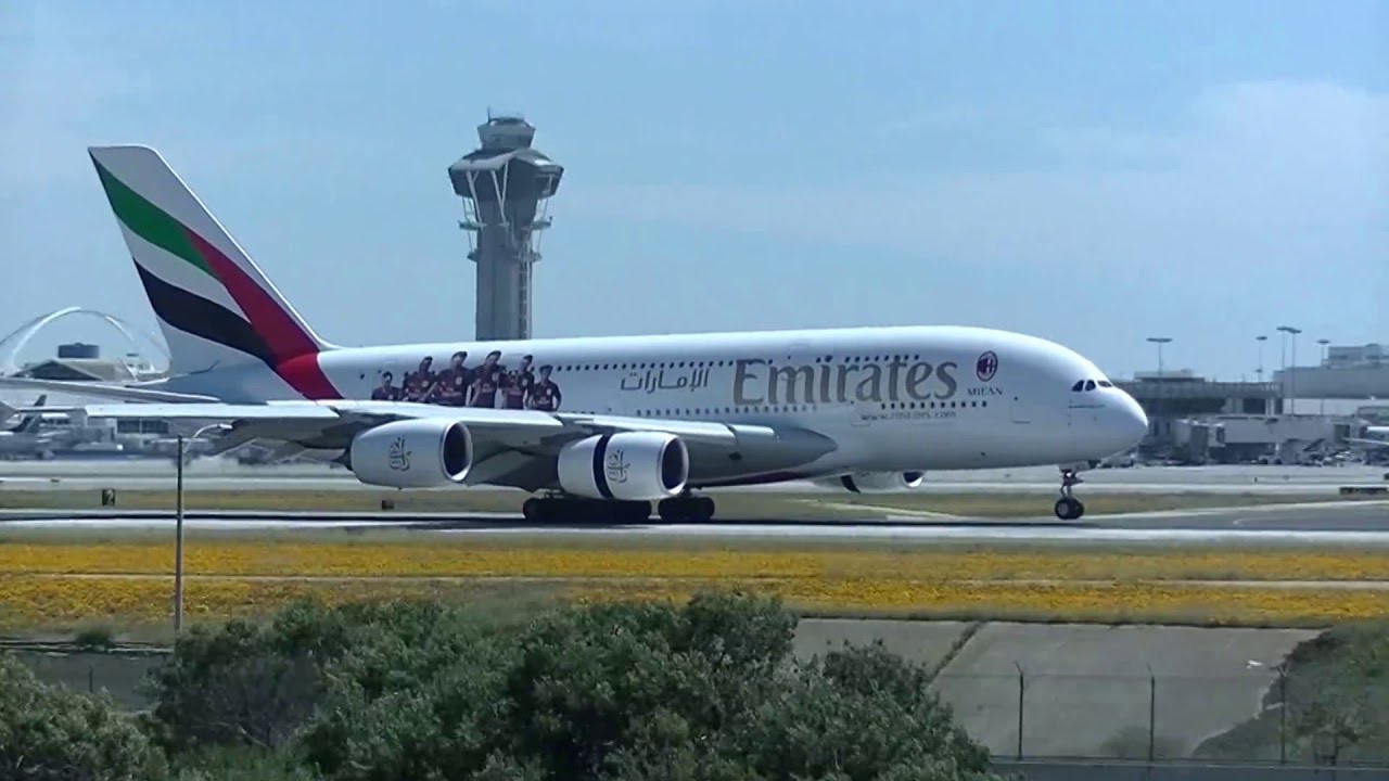Emirates Flight 215 DXB-LAX "AC Milan" Livery March 25 2016 A6 EET ...
