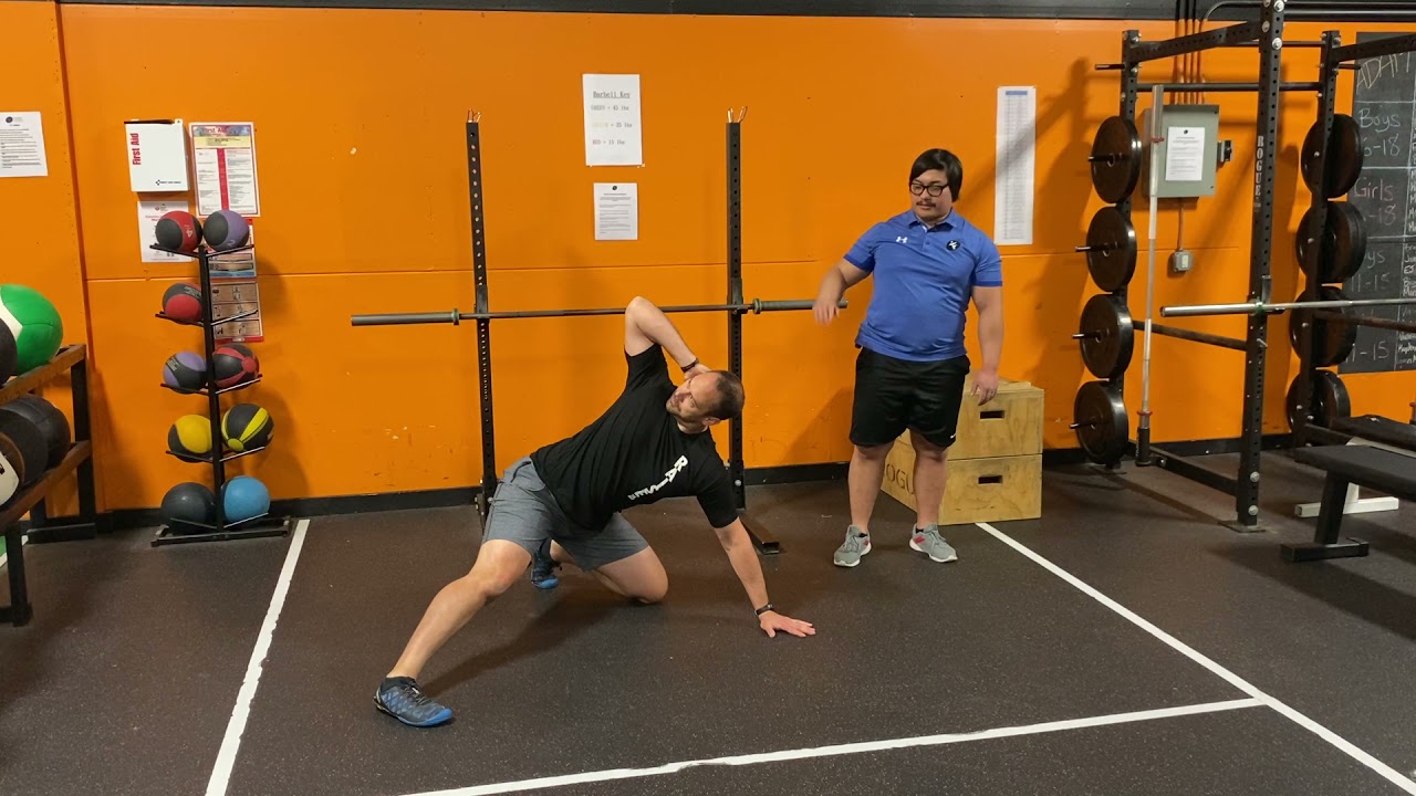 Single Leg Groin Rock Back with T-Spine Rotation - YouTube